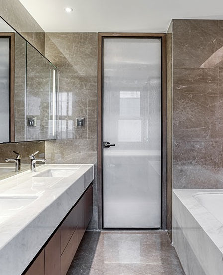 Slimline Single French Door with Door Jamb Frosted Glass(SW10F) – Ideal ...