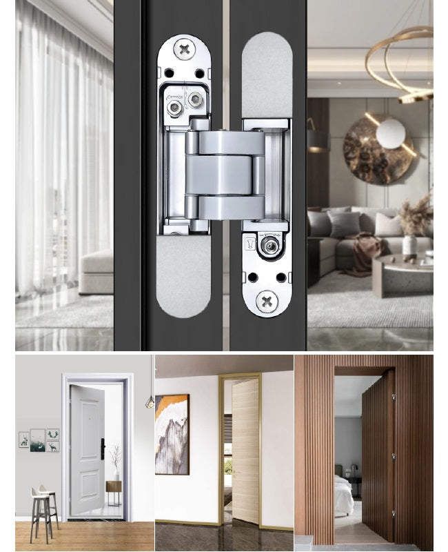 3D Adjustable Concealed Door Hinges x2 (G80 80KG) – Ideal Barn Doors